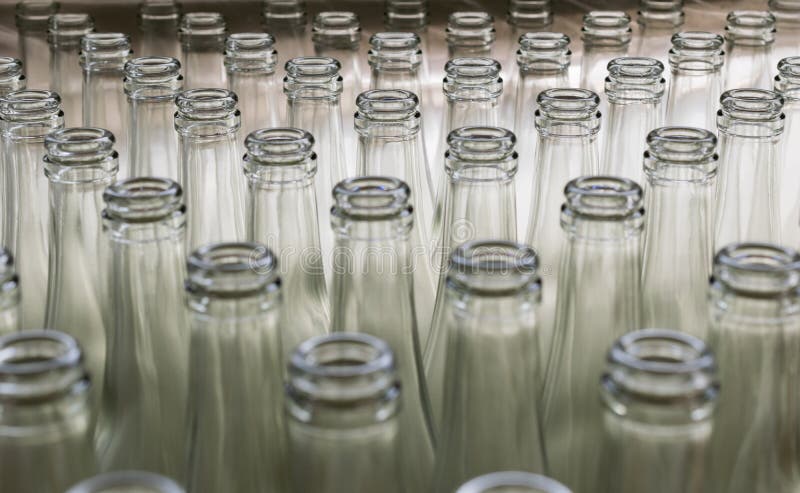 Stack of Empty Transparent Glass Bottles Stock Image - Image of ...