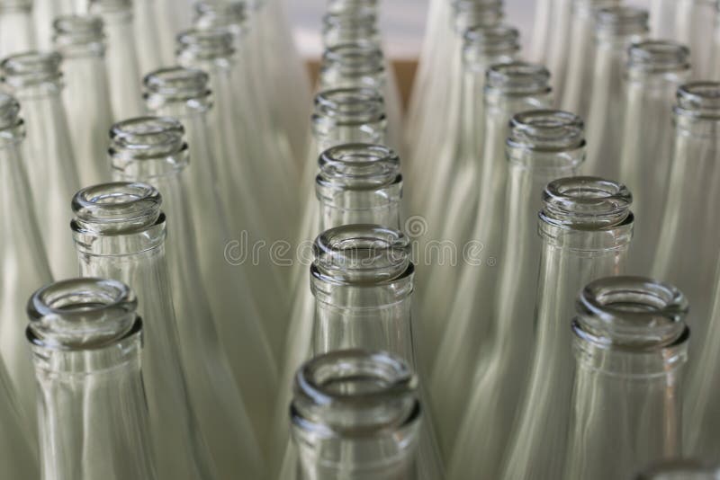 Stack of Empty Transparent Glass Bottles Stock Image - Image of ...