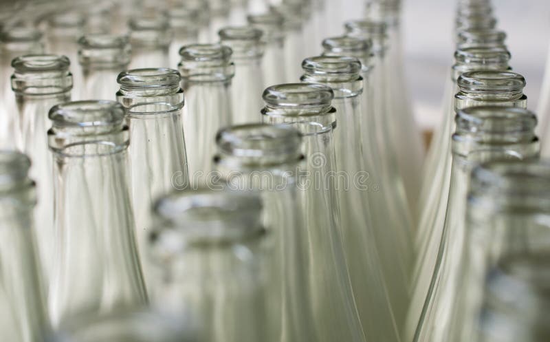 Stack of Empty Transparent Glass Bottles Stock Image - Image of ...