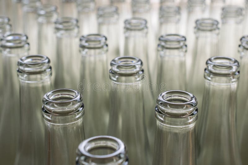 Stack of Empty Transparent Glass Bottles Stock Photo - Image of making ...