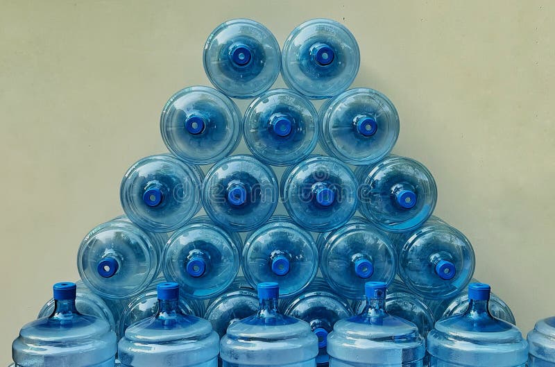 Stack of Empty Water Bottles Stock Photo - Image of empty, return ...