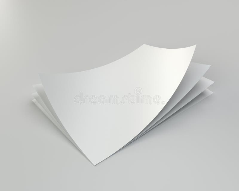 Stack Empty White Sheets of A4 Paper with One Deflected Corner. 3d ...