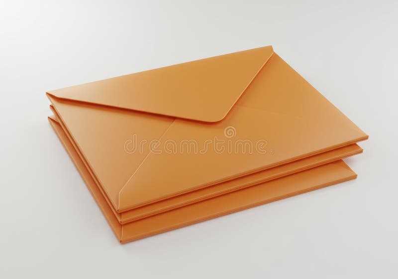 Stack of Envelopes Isolated on White Background Stock Illustration ...
