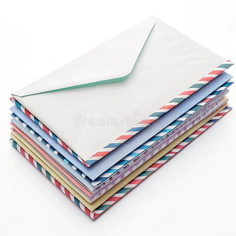 Stack of Postal Envelopes. 3D Illustration Stock Illustration ...