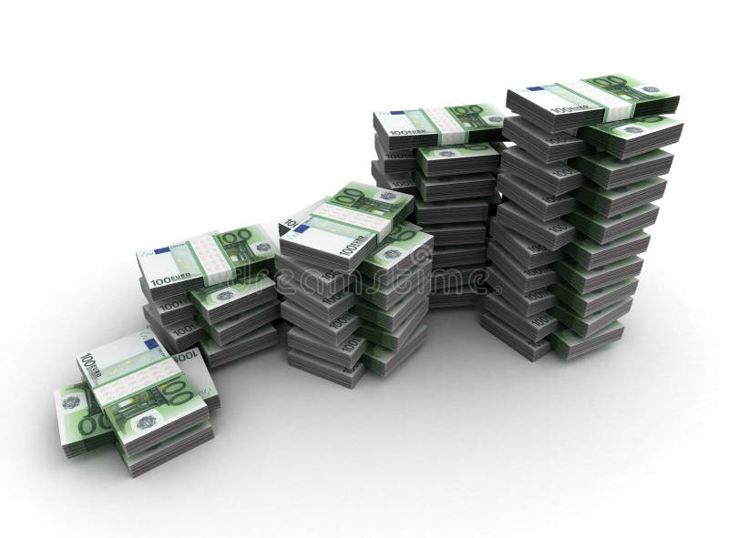 Stack of Euro stock illustration. Illustration of wealth - 27415030
