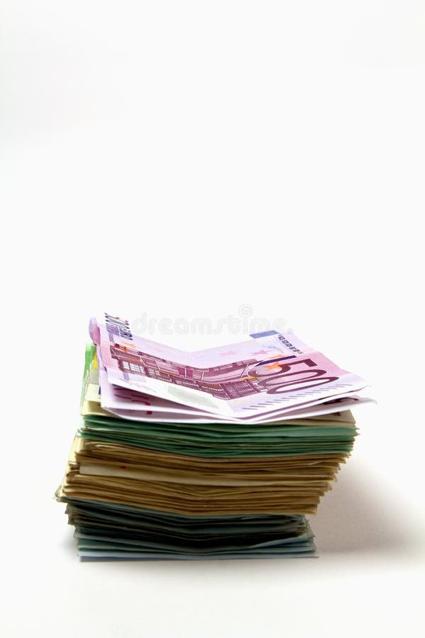 Stack of euro bank notes stock image. Image of interest - 37030623