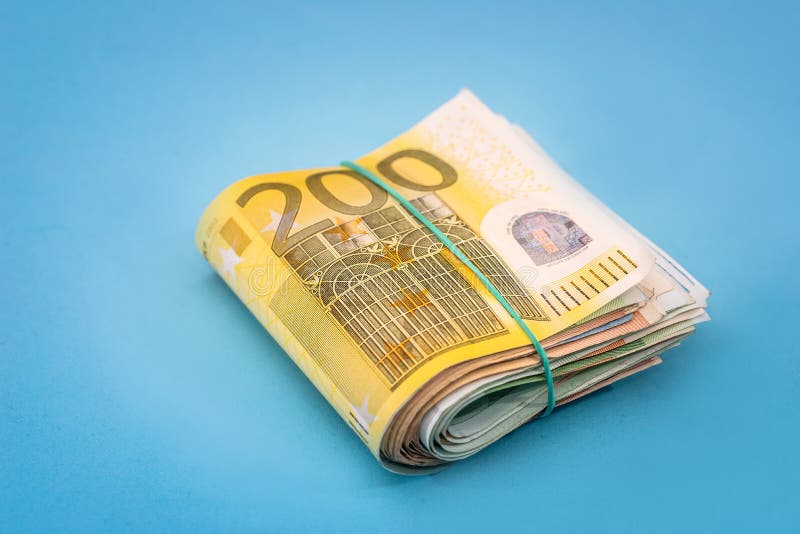 Stack of 200 euro banknote stock photo. Image of capital - 104142530