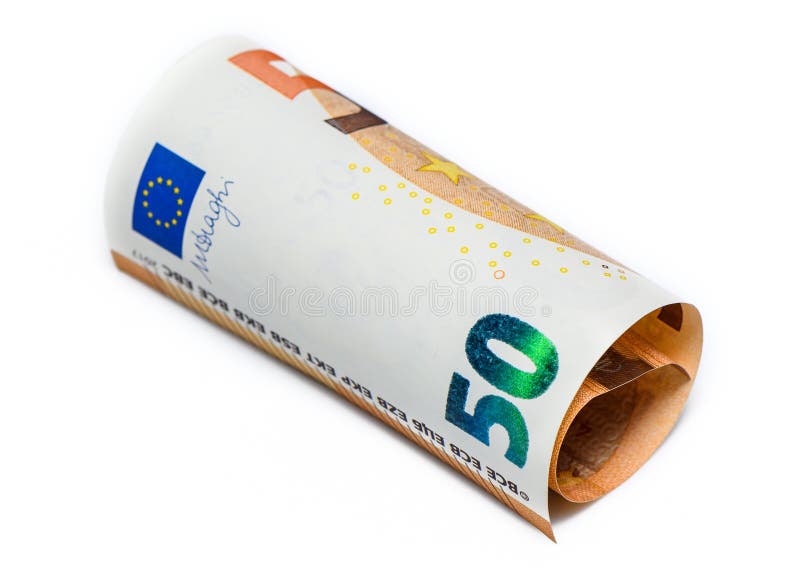 Stack of 50 Euro Banknotes. 1 Stock Photo - Image of paper, isolated ...