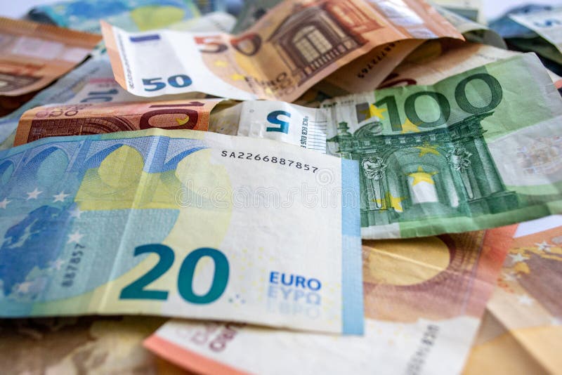 Stack of euro banknotes stock photo. Image of abundance - 148826940