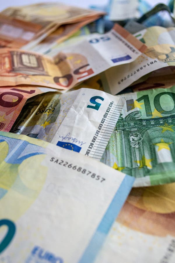 Stack of euro banknotes stock photo. Image of crisis - 148827088