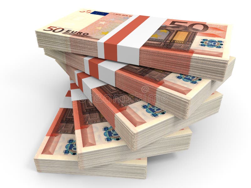 Stack of EURO banknotes. stock illustration. Illustration of debt ...
