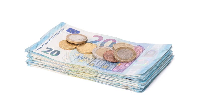 Stack of euro banknotes stock image. Image of banknotes - 163047311