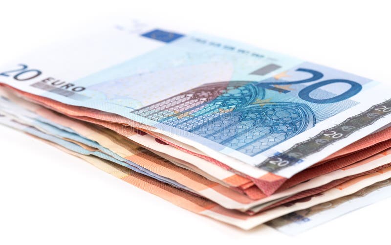 Stack of euro banknotes stock image. Image of currency - 58507293