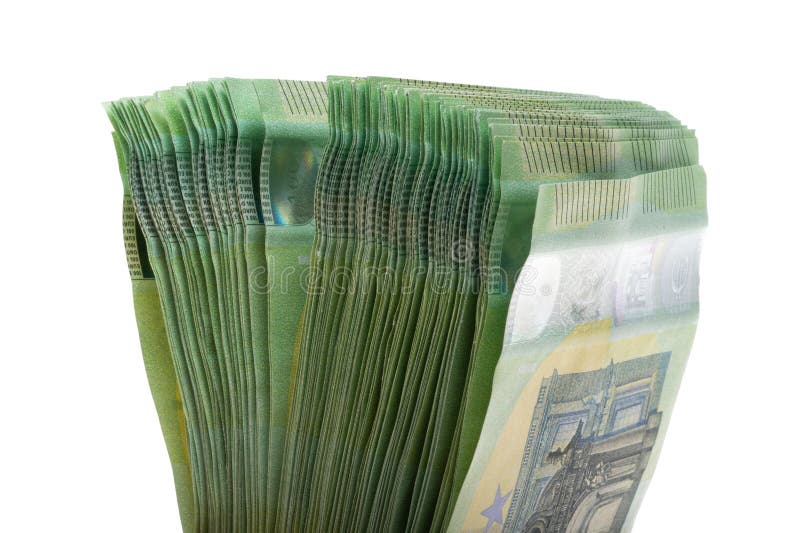 Stack of 100 Euro Banknotes Isolated Stock Photo - Image of economy ...
