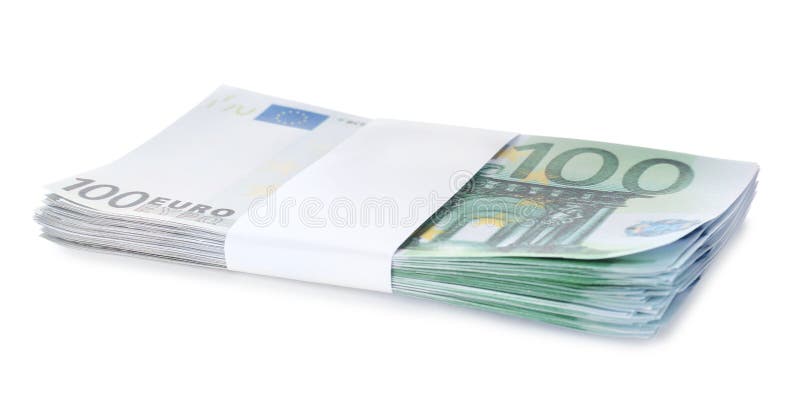 Stack of Euro Banknotes Isolated on White. Money and Finance Stock ...