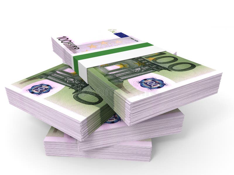 Stack of EURO banknotes. stock illustration. Illustration of number ...