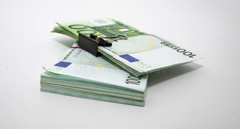 100 Euro – Stack and Rolled Banknotes, Financial Wealth Concept Stock ...