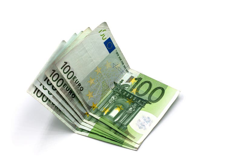 A Stack of 100 Euro Banknotes Stock Photo - Image of money ...