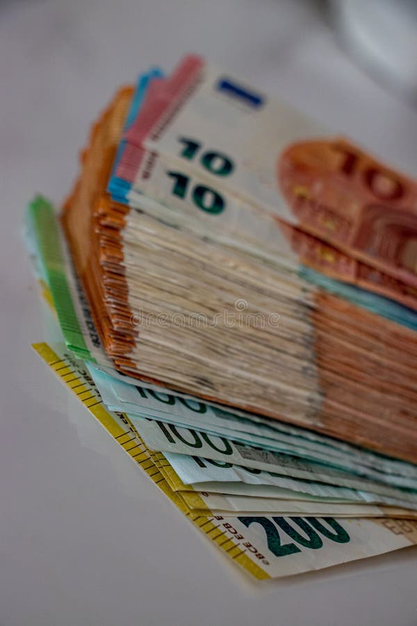Stack of 10, 20, 50, 100, 200 Euro Bills Stock Image - Image of hand ...