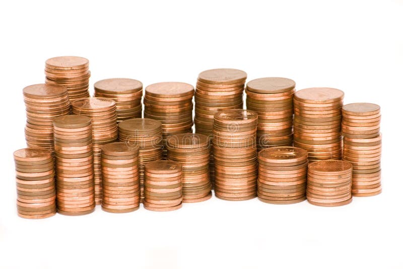 Stack of euro cent coins stock photo. Image of bright - 10870896