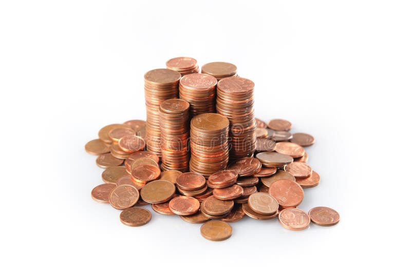 Stack of euro cent coins stock image. Image of wealth - 16250013