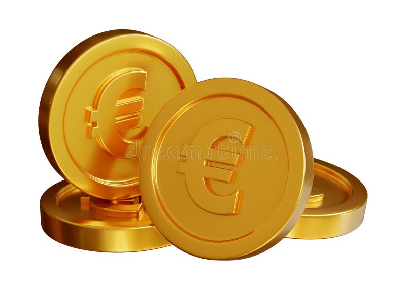 Stack of Euro Coin 3d Rendering Stock Illustration - Illustration of ...