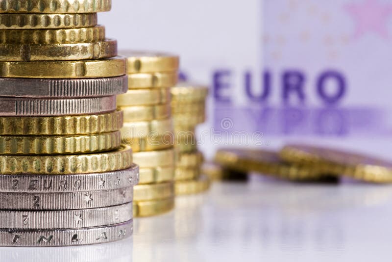 Stack of euro coins. stock photo. Image of gamble, finance - 19432242