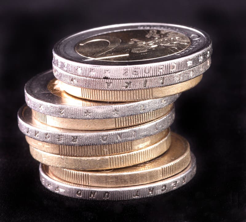 Stack of Euro coins stock image. Image of stacked, european - 22188247