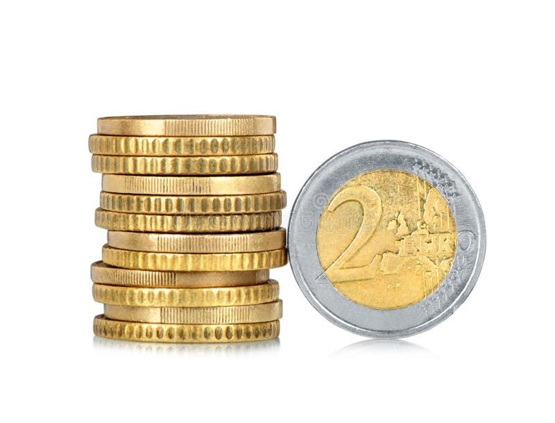 Stack of euro coins stock photo. Image of money, growing - 62625524