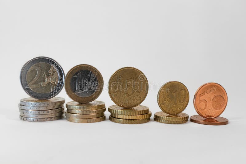 Stack of Euro Coins stock image. Image of financial - 236597463