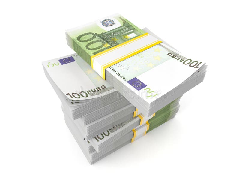 Stack of euro currency stock illustration. Illustration of debt - 91433234