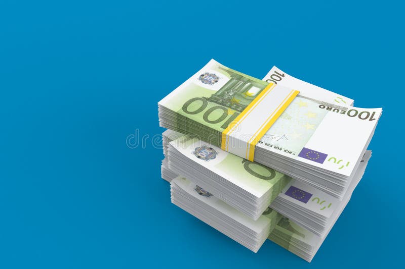 Stack of euro currency stock illustration. Illustration of stack ...