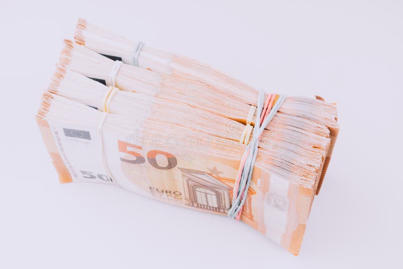 Stack of euros banknotes stock image. Image of lottery - 193521797