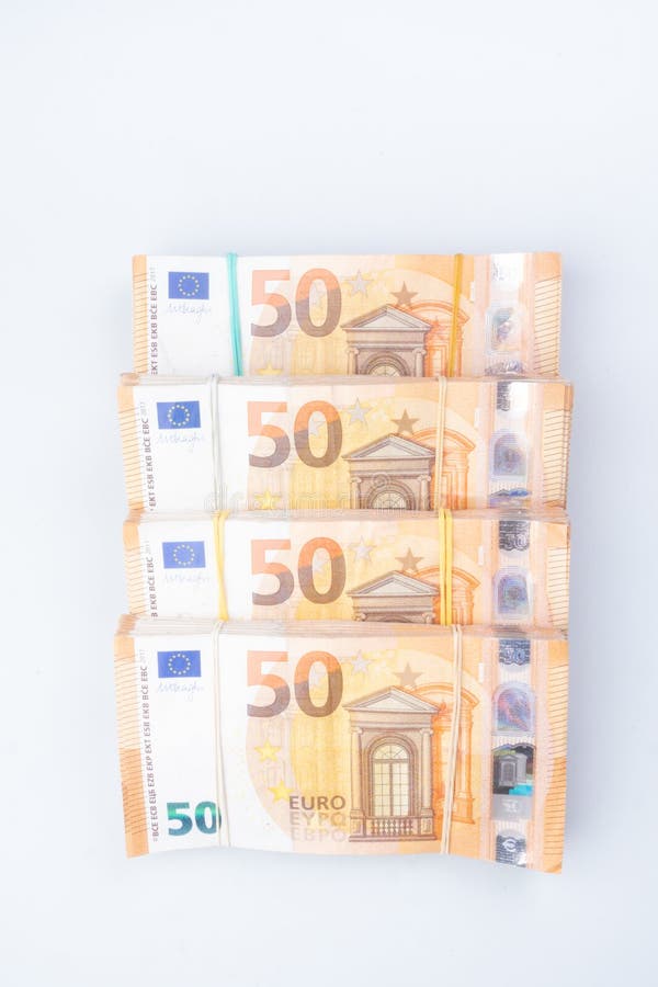 Stack of euros banknotes stock image. Image of bundles - 194522093