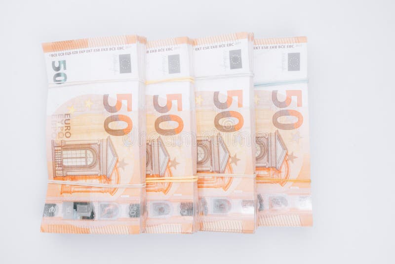Stack of euros banknotes stock image. Image of stack - 194522119
