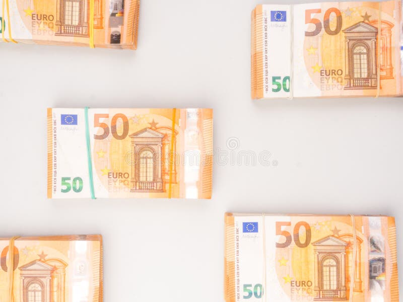 Stack of euros banknotes stock image. Image of bundles - 194522225
