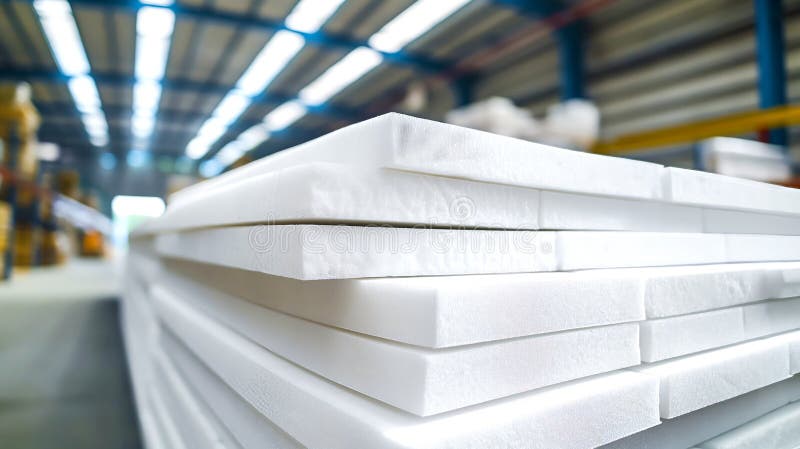 Stack of Expanded Polystyrene (EPS) Sheets in Large Production ...