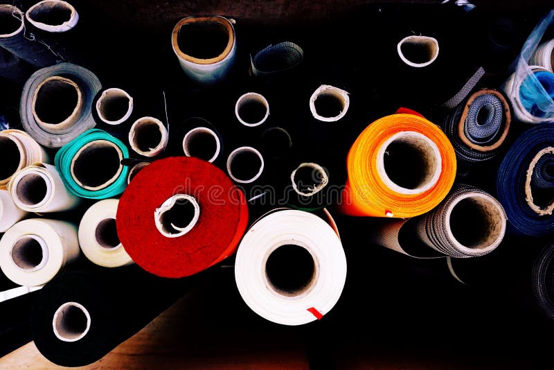 Stack of fabric roll stock image. Image of clean, style - 57050425