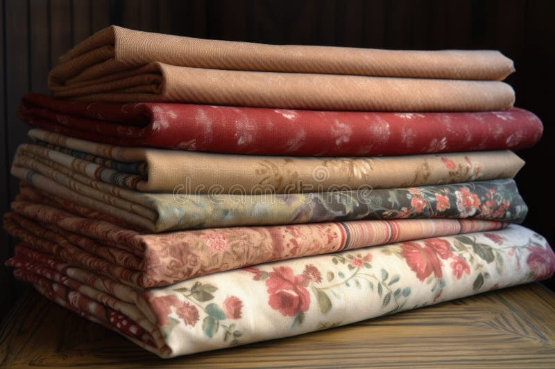 Stack of Fabric Textures, with Different Types and Patterns Stock ...