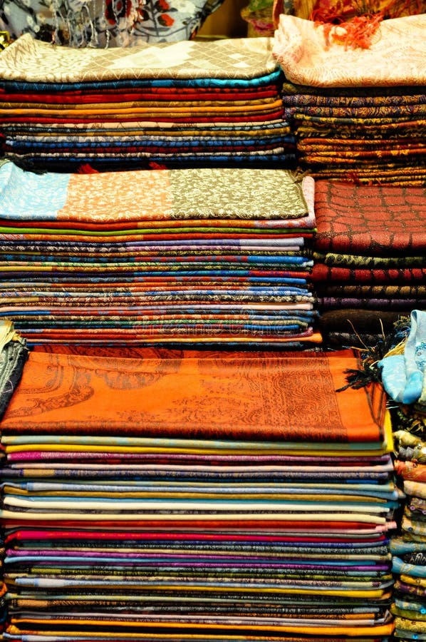 A Stack with Fabrics stock image. Image of fabric, market - 15609531