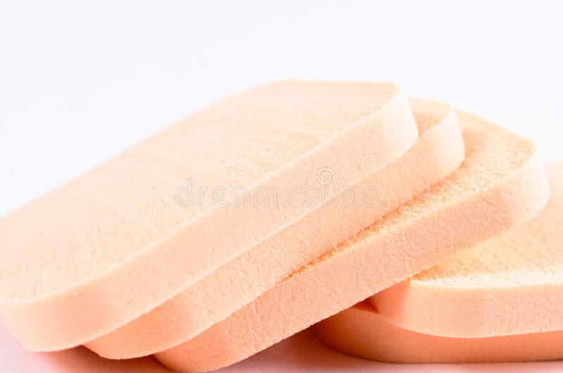 Stack of Face Powder Sponge on White Background Stock Photo - Image of ...