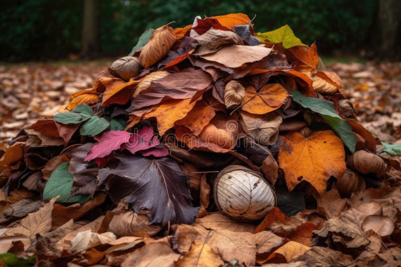 Stack of Fallen Leaves with Different Shapes and Sizes Stock ...