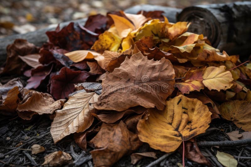 Stack of Fallen Leaves with Different Shapes and Sizes Stock ...