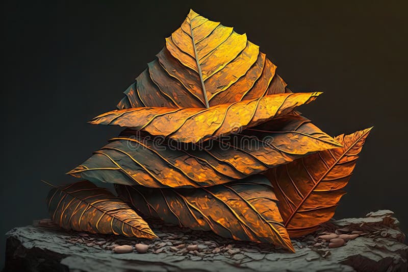 Stack of Fallen Leaves with Orange and Yellow Hues Stock Illustration ...