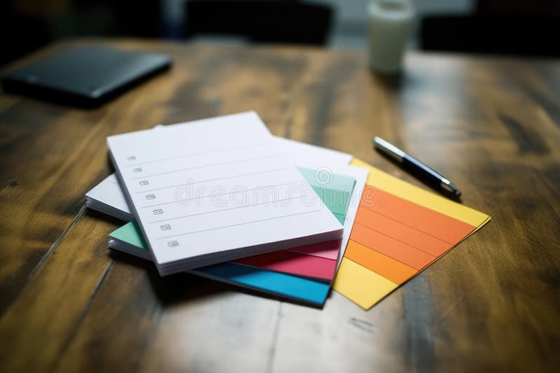 A Stack of Feedback Survey Cards on a Desk Stock Image - Image of ...