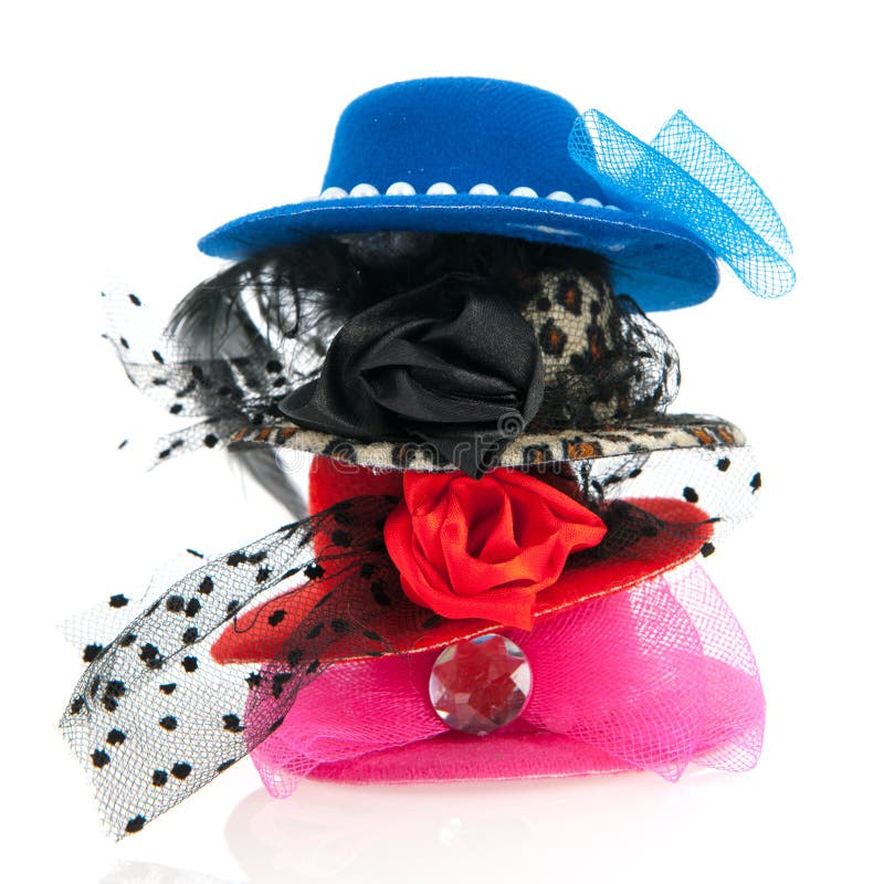 Stack female hats stock image. Image of retro, blue, stack - 37809577