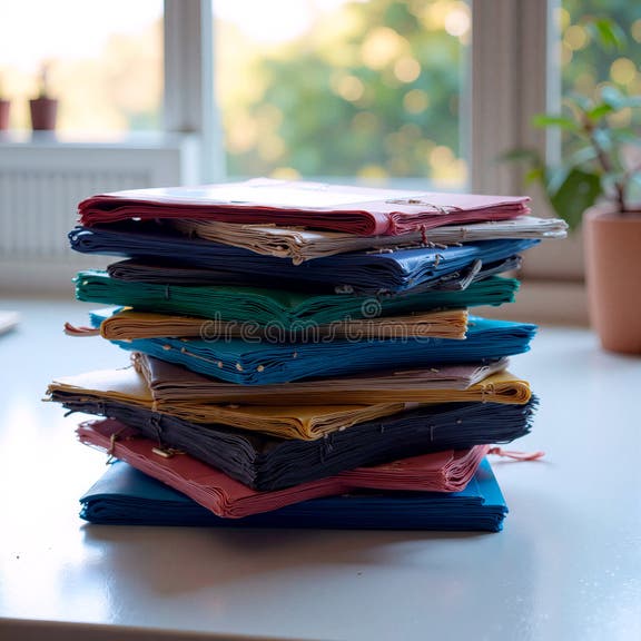 Stack of file folders stock image. Image of records - 375218937