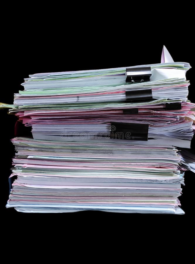 Stack of File Folders, Each Filled with Paperwork Stock Image - Image ...