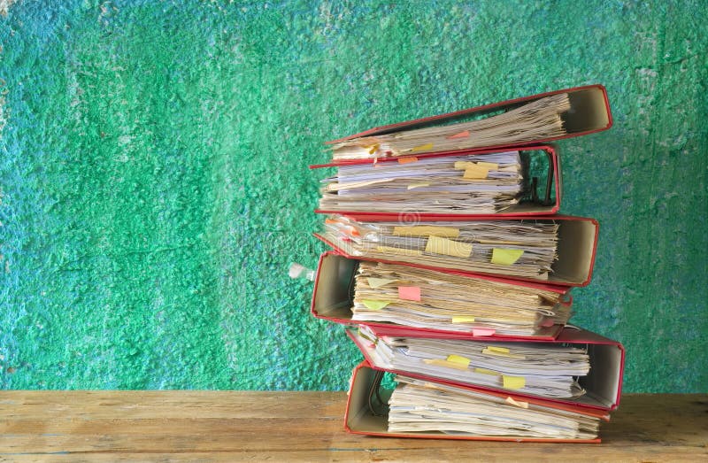 Stack of file folders stock image. Image of hole, bills - 21874245