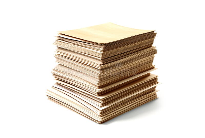 Stack of Files Folders and Papers on White Stock Illustration ...